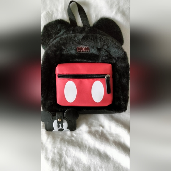 Disney | Accessories | Mickey Mouse Furry Backpack | Poshmark